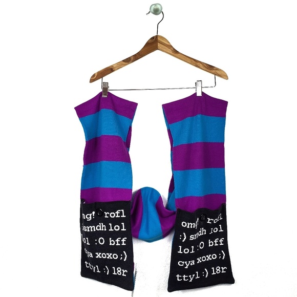 jcpenney | Accessories | Nwt Acronym Shorthand Black Purple Blue Long ...